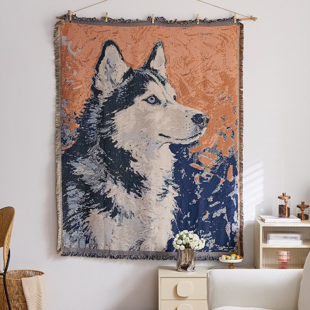 Винтажная ткань с изображением звезд, луны и облаков, стиль искусства, тканевая подвесная картина, декор для стен, фоновая ткань, хлопковая пряжа, таселевая гобелен