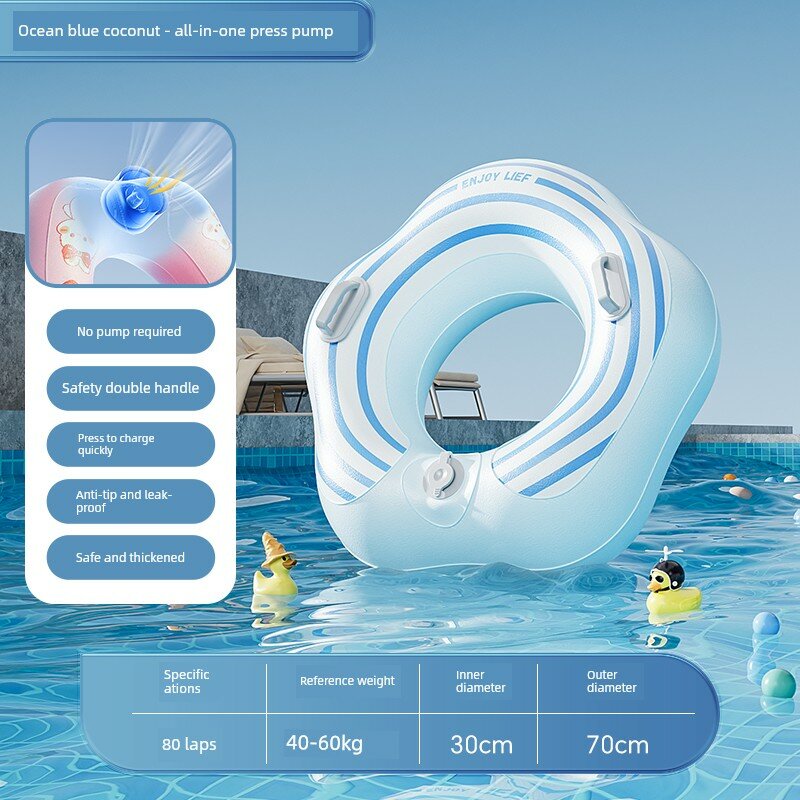 Swimming Ring for Adults and Children, Thickened Anti-Rollover Life-Saving Equipment for Men and Women,