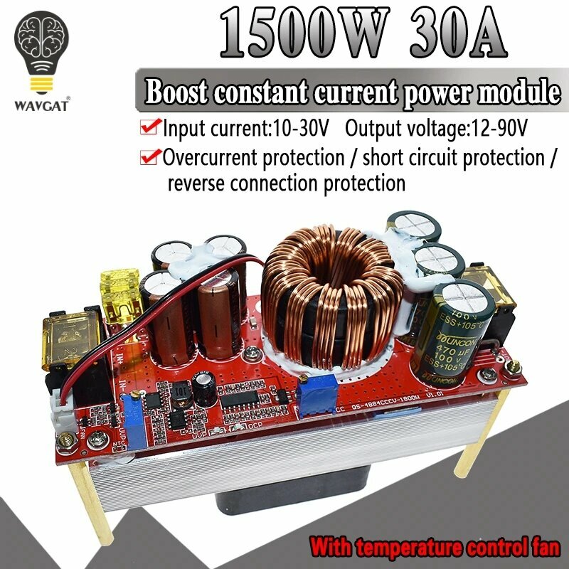 WAVGAT Преобразователь напряжения DC-DC 1500W 30A 10-60В до 12-97В