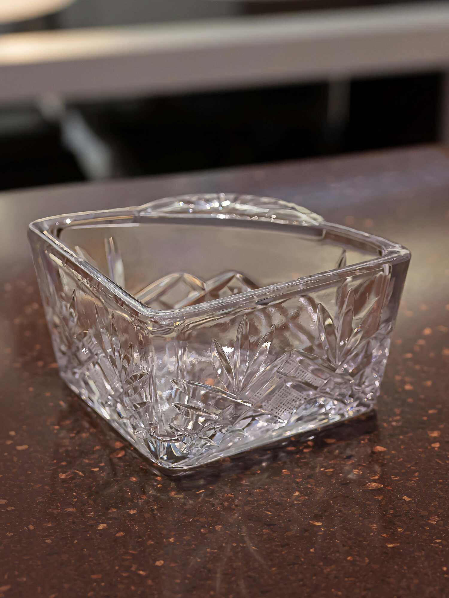 Менажница салатник хрустальная, треугольная, для сервировки стола, Неман 900/126, 8274