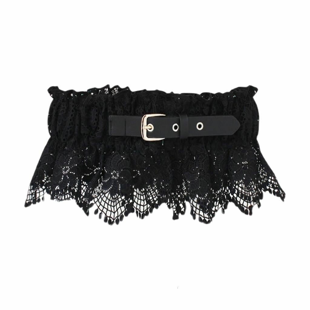 Утягивающий кружевной корсет с цветочным узором, Черный