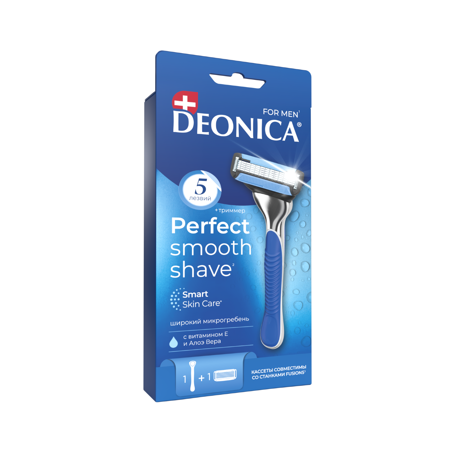 Бритвенный станок со сменной кассетой 5 лезвий DEONICA 5 FOR MEN