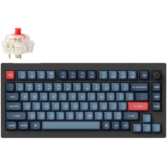 Клавиатура Keychron V1 Max, Red Switches, беспроводная, Carbon Black (V1M-D1-RU)