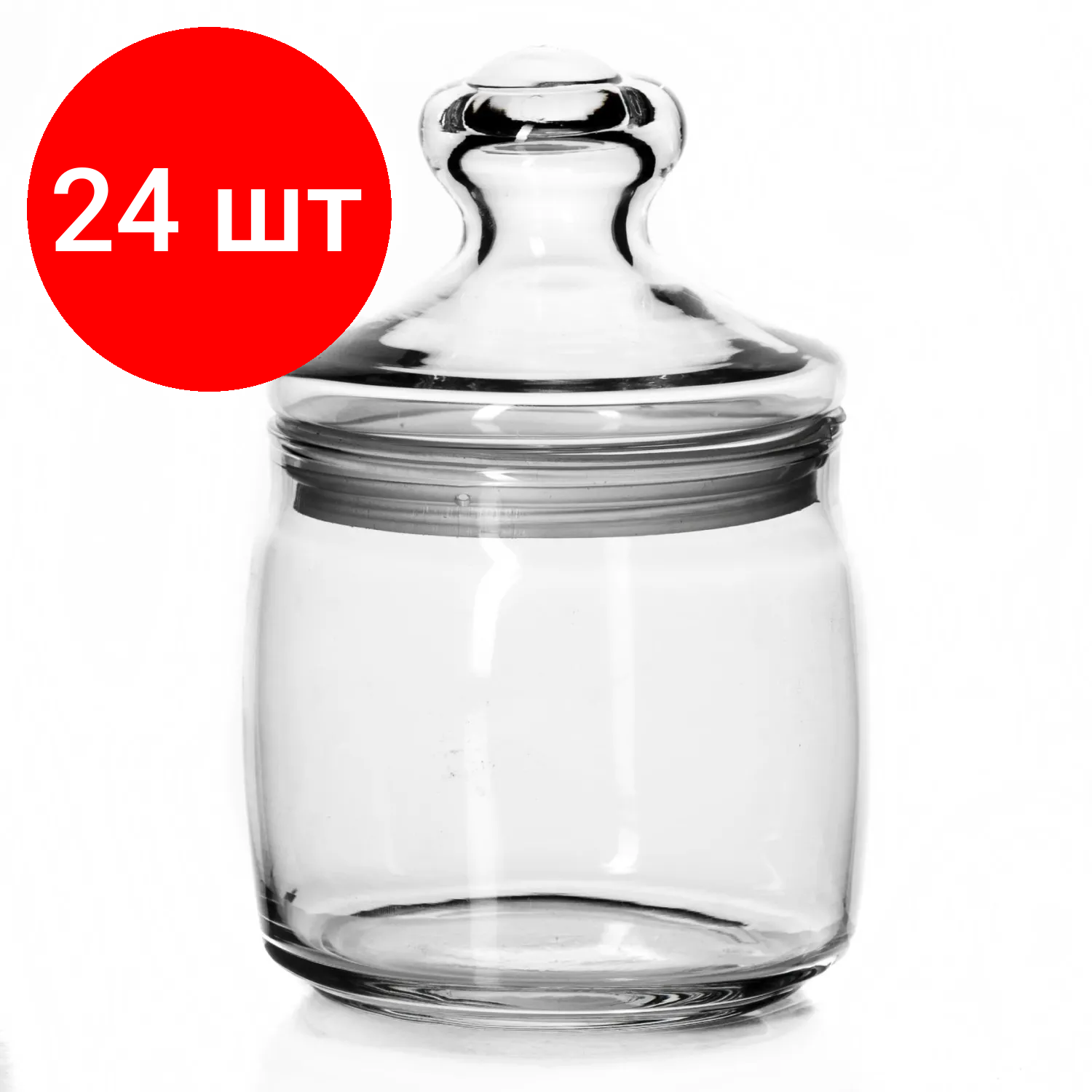 Комплект 24 штук, Банка для сыпучих продуктов стекло с крышкой CESNI 0.5 л