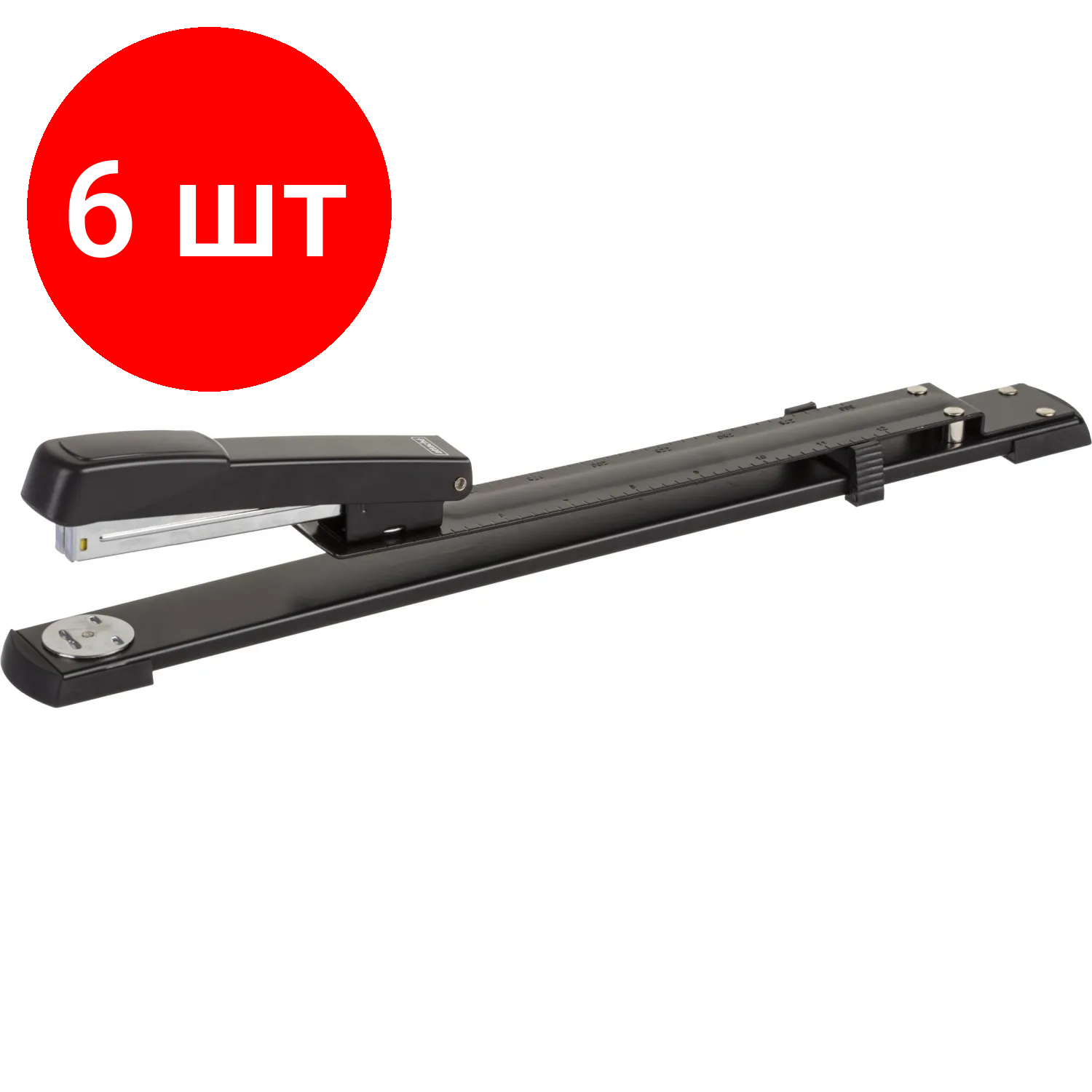 Комплект 6 штук, Степлер-брошюровщик Attache, №24/6, до 25л, чёрный