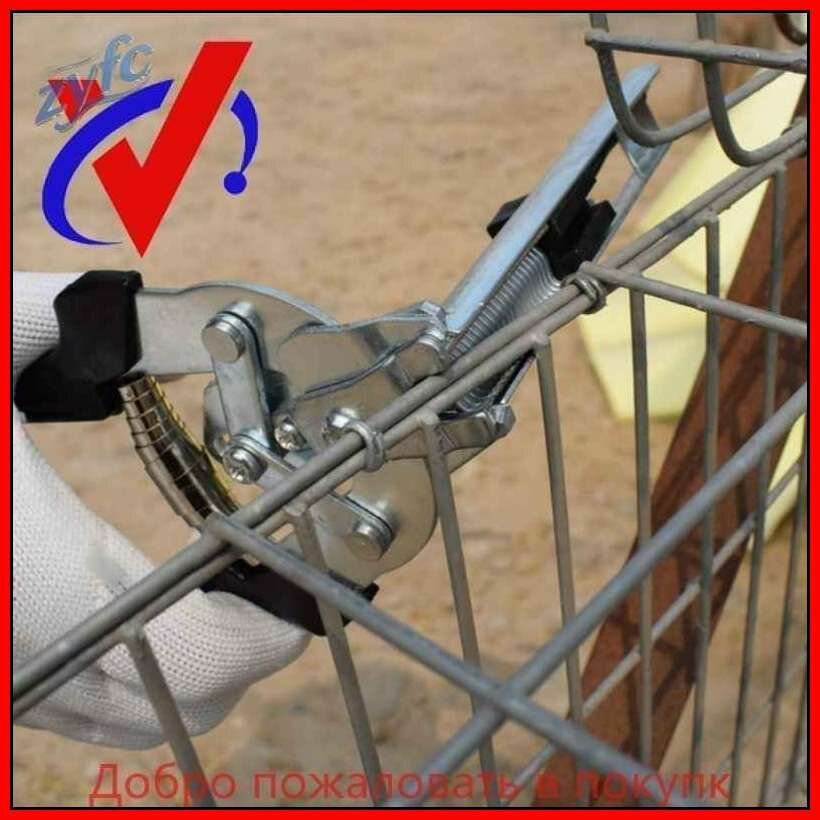 Полуавтоматический ручной клипсатор для крепления сетки / Инструмент обжима дужка, колбаска, клетка, габион