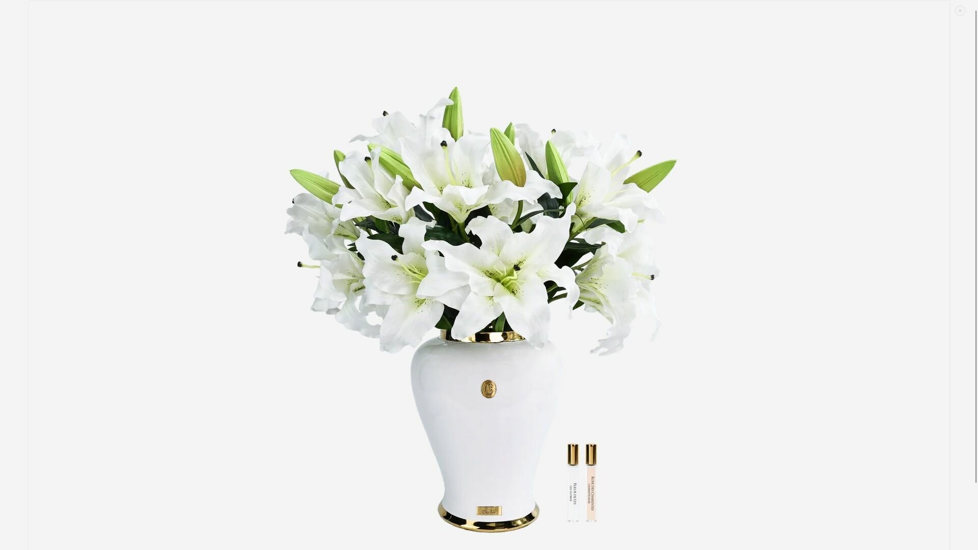 Букет лилий Cote Noire Imperial lilies Ivory white, белый, 2 спрея по 10 мл, 60x60x63