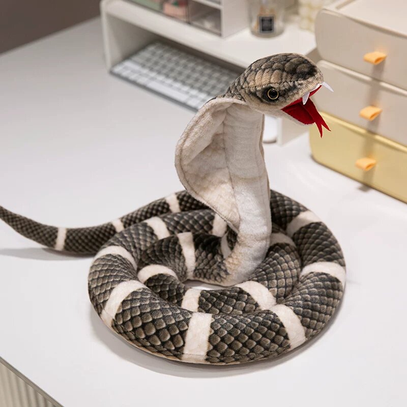 Плюшевая игрушка в виде кобры с открытым ртом, плюшевая кукла индийской королевской кобыры, подарок на день рождения в