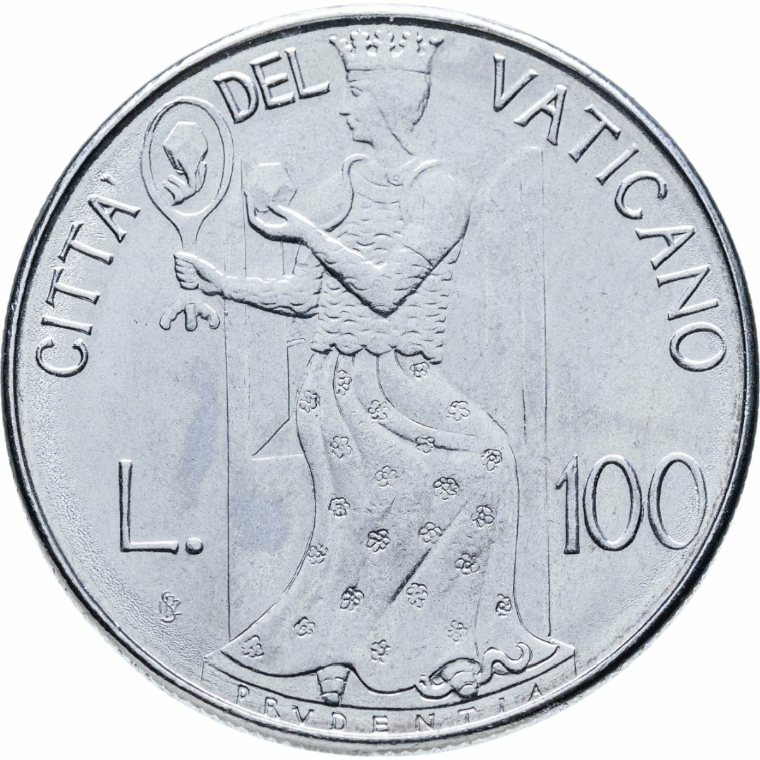 Ватикан 100 лир 1980, Сталь, в сохранности UNC