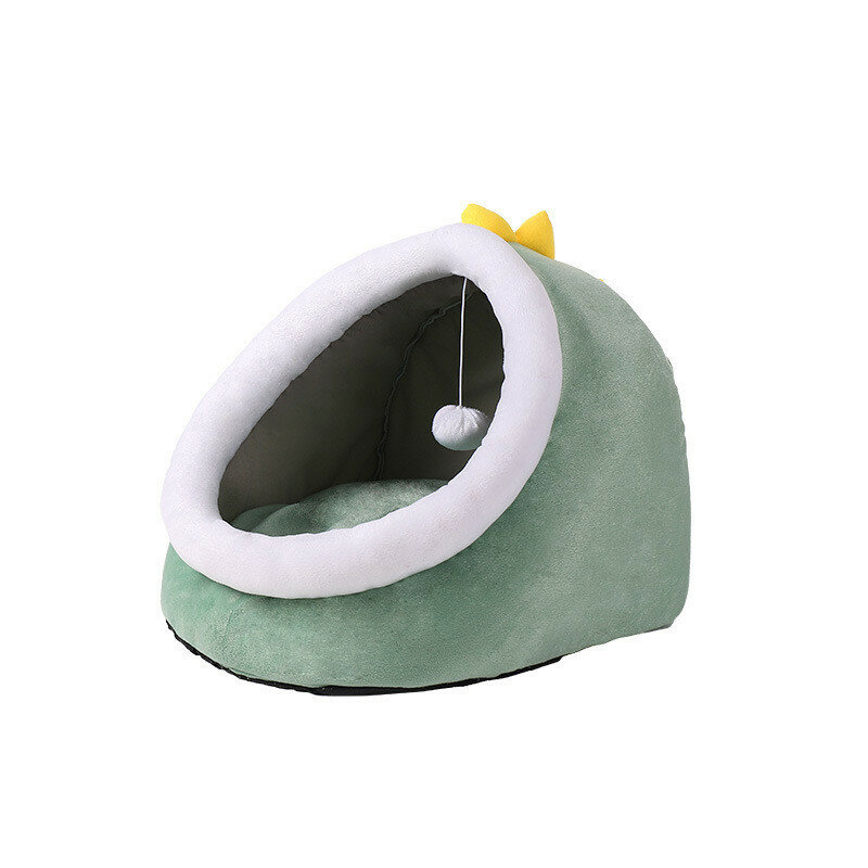 Теплый и уютный полузакрытый динозавр кот иглу зимние товары для кошек