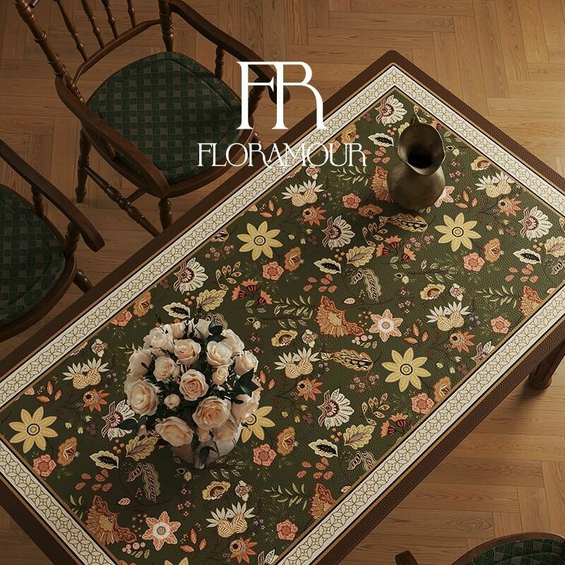 Новый кожаный коврик для стола, роскошный, высококачественный, в американском стиле, водонепроницаемый, маслостойкий, термостойкий, моющийся, домашний коврик для кофейного стола