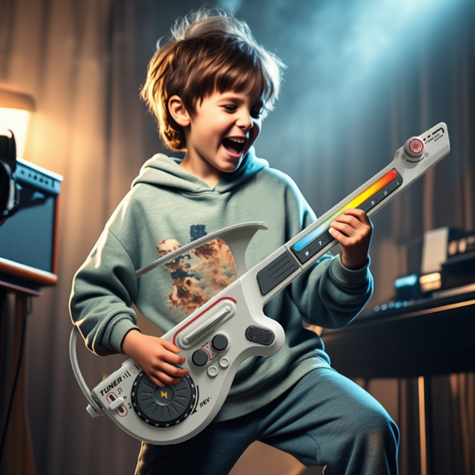 Без струнная электрогитара, Bluetooth микшер, электрогитара для детей, музыкальный инструмент для творчества