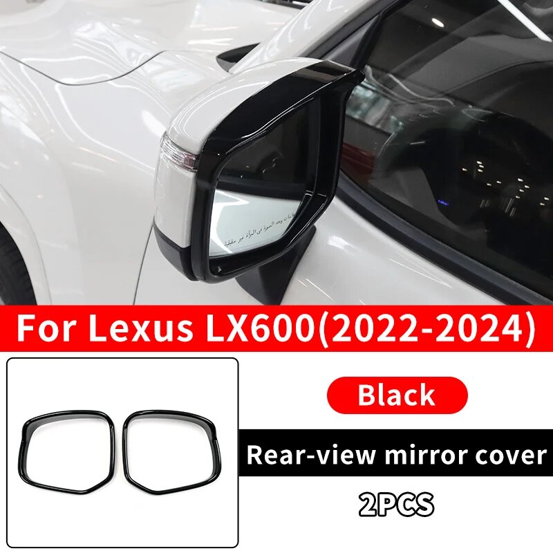 Для Lexus LX600 LX500d 2022, 2023 2024, зеркало заднего вида, непромокаемый чехол, дождевик для бровей LX 600, аксессуары для внешнего обновления, комплект кузова Black