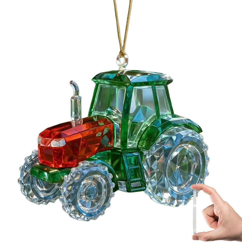 Брелок Орнамент экскаватора из витражного стекла 2D