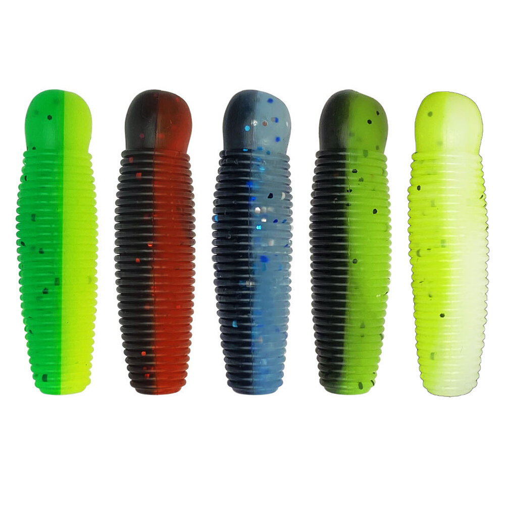 Набор рыболовных мягких, двухцветных приманок Soft Larva/Insect Imitation/Salt Worm, имитация куколки пчелы 4 см/2.8 г, 10 шт, разноцветные