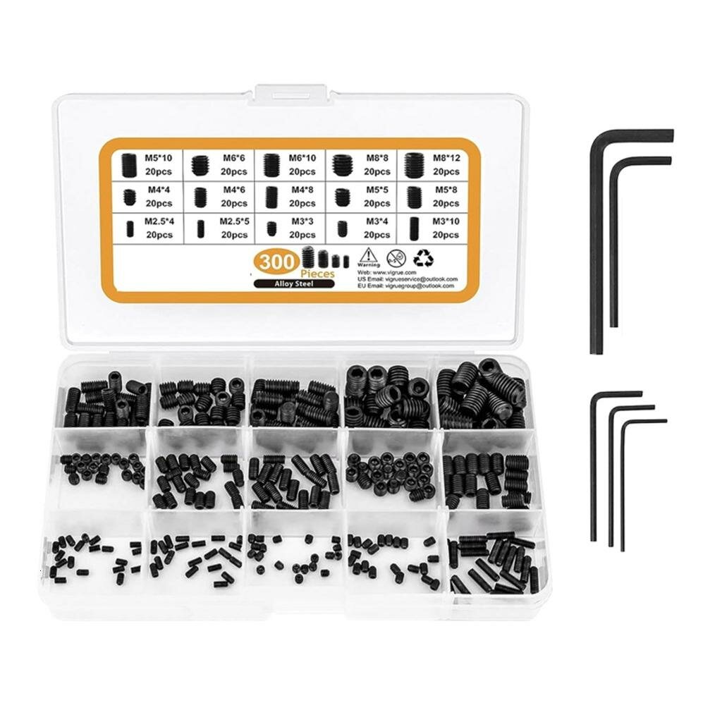 Шестигранные винты из нержавеющей стали 2,5–8 мм, 300 шт.