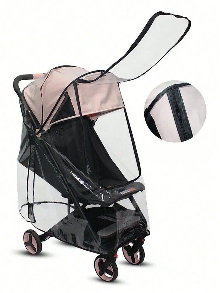 Дождевик для детской коляски, водо- и ветрозащитный чехол для путешествий, защитный экран от погодных условий, пыли и снега, с вентиляционными отверстиями и прозрачным окошком для видимости