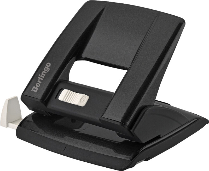 2 шт. Дырокол Berlingo "Power TX" 20л, металлический, с фиксатором и линейкой, черный