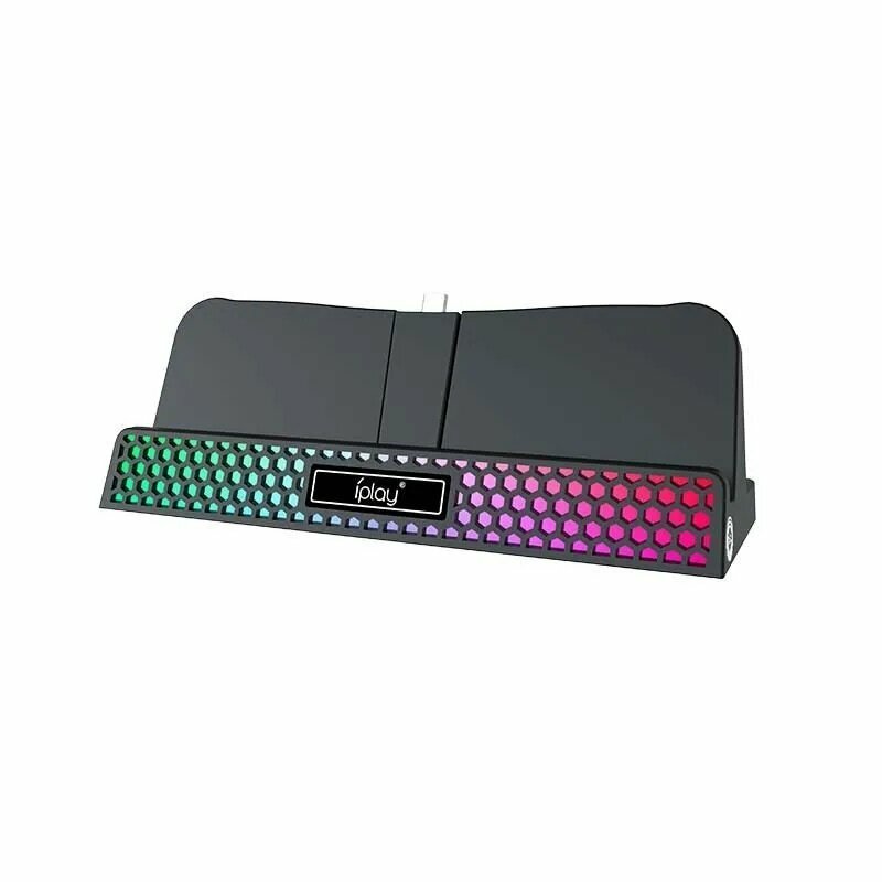 Iplay Зарядная Док-станция 3-в-1 для PlayStation Portal Remote Player с RGB-подсветкой, База для зарядки PS Portal и 2 геймпадов DualSense, Type-C