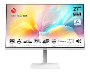 Монитор MSI Монитор MSI Modern MD272QXPW 27" 16:9 WQHD(2560x1440) IPS Flat,1ms(MPRT), HDR 400,1000:1,100M:1,400nit, HDMI, DP,2xUSB Type-A, USB Type-B, USB Type-C, Speaker, Tilt, Swivel, Height, Pivot,100Hz, White(white cable),1y
