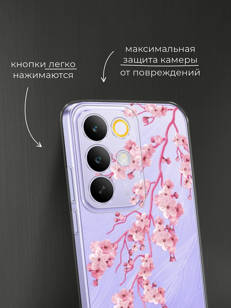 Силиконовый чехол на Realme C85 Pro / Реалми C85 Про с принтом Ветка сакуры 2 — фото 1