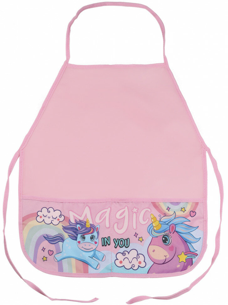 Фартук для труда Проф-пресс "Волшебные единороги-3", 2 кармана, 390х490 мм