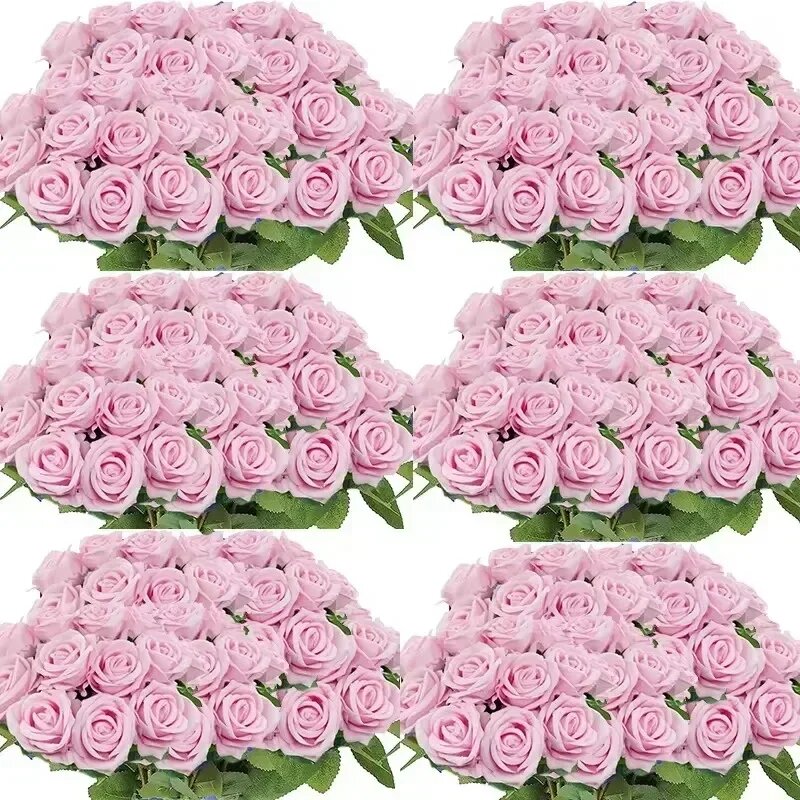Искусственные розы бархатные букет 50 шт Розовый, Velvet Pink 50pcs