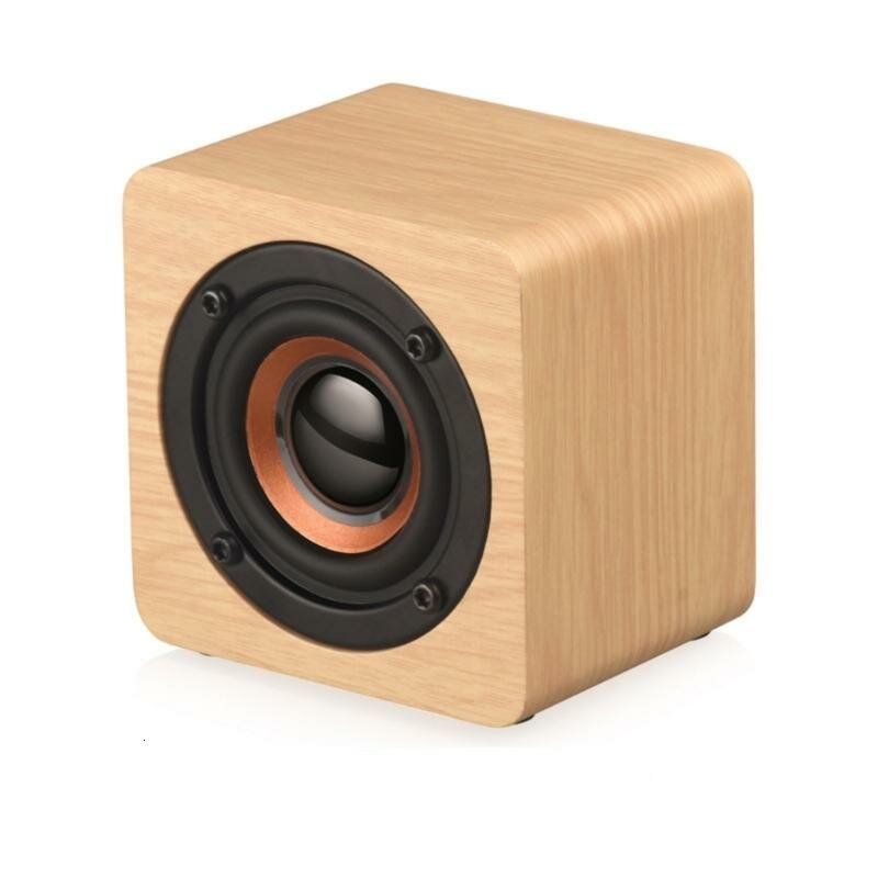 Мини-динамик объемного звучания Mini retro wood grain wireless Bluetooth 5.0 surround Sound speaker-Желтый рисунок дерева