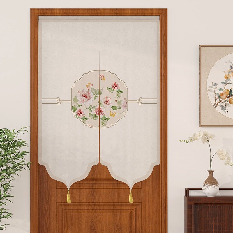 Новая китайская стильная дверная занавеска, домашняя тканевая перегородка, занавеска для спальни, входная блокирующая висячая занавеска, национальный стиль, полузанавеска для гостиной и ванной