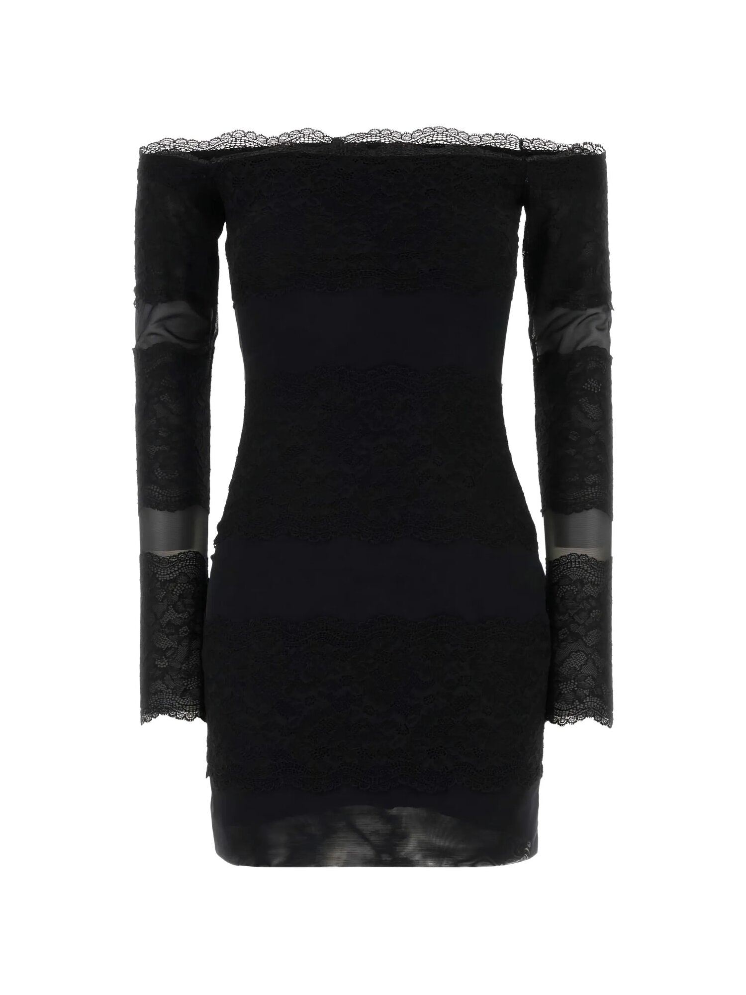 Платье Lace-trim off-shoulder mini dress