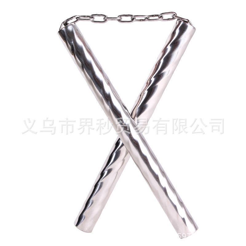 Двухсекционная нержавеющая сталь, производительная палка, двухсекционная палка для боевых искусств, с резьбовым плоским концом, 180 г