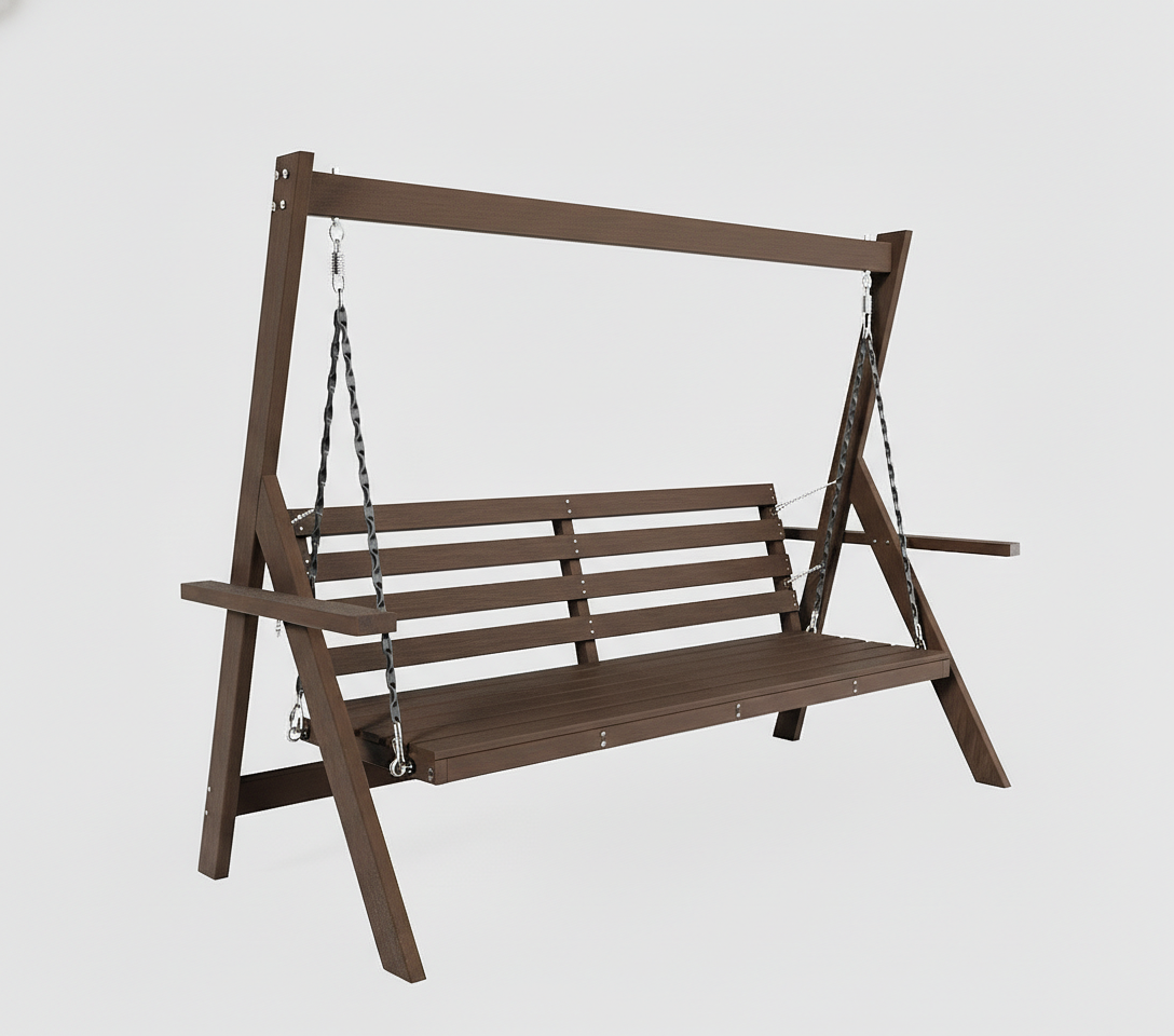 Качели садовые взрослые 4-х местные Brixton с регулируемой спинкой