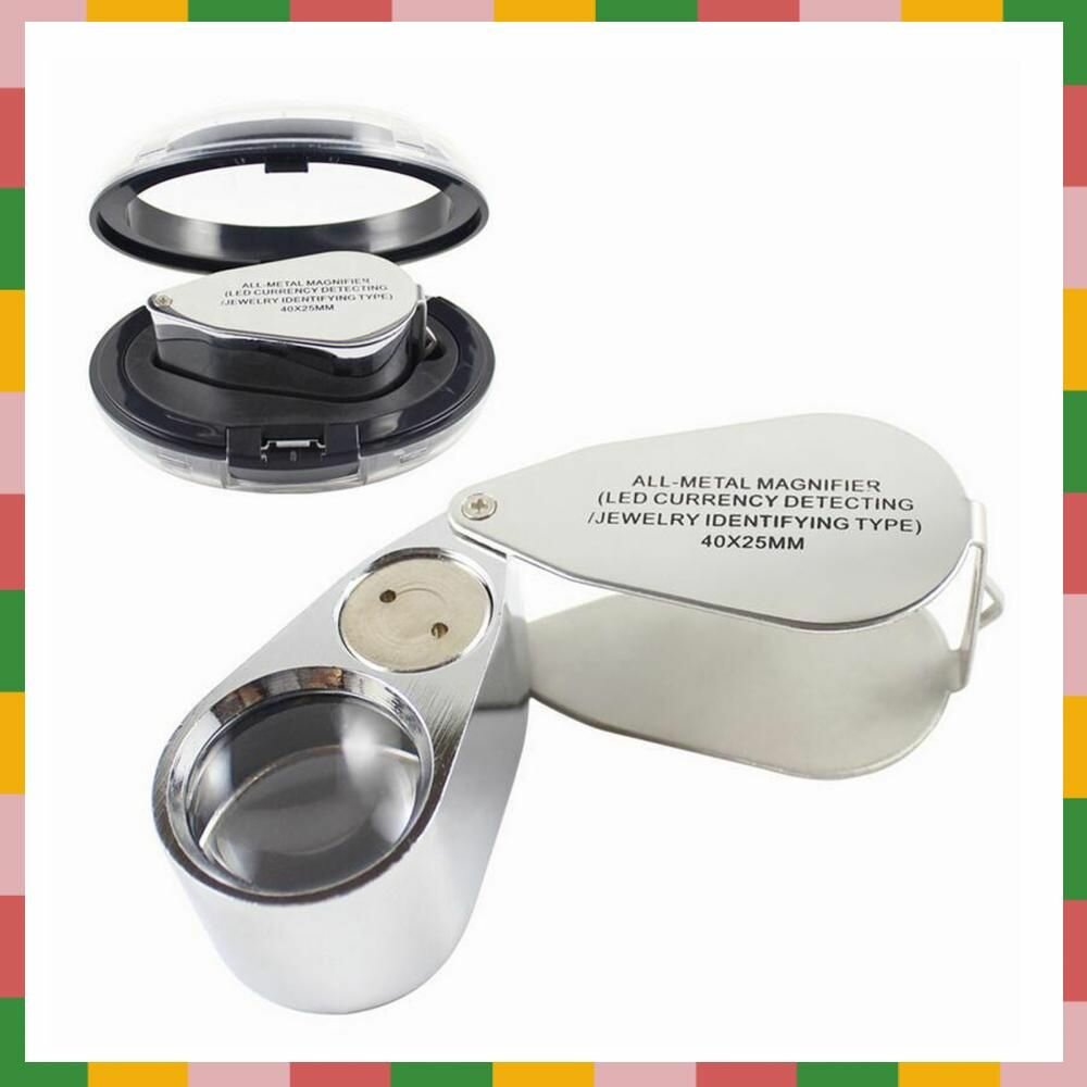 Компактная 40X ювелирная лупа с LED светом, портативная для ювелирных магазинов и домашнего использования