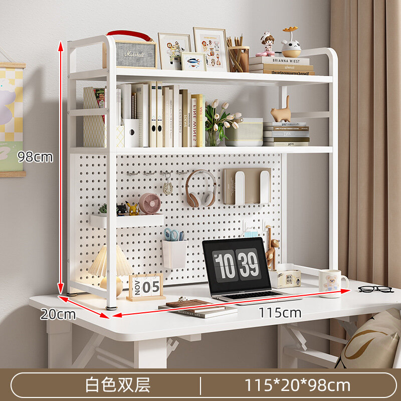Настольная стойка для хранения, офисный стол, многоярусная книжная полка, железная художественная полка, стол для студентов, компьютерный стол, стеллаж с перфорированной панелью
