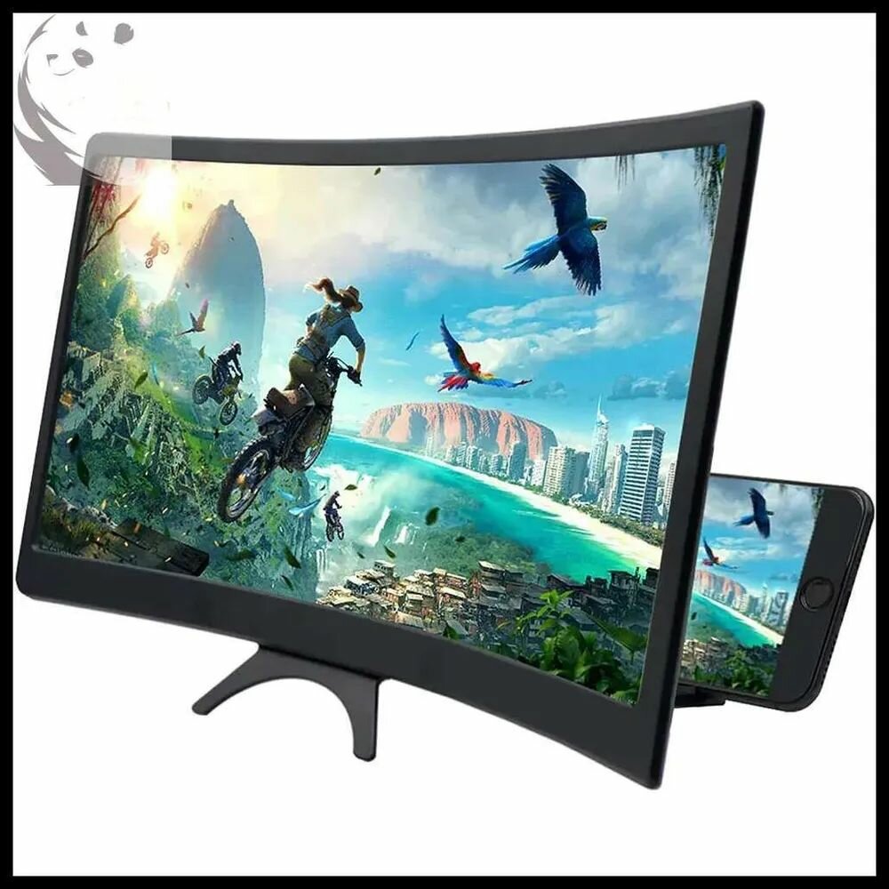 14-дюймовый изогнутый экранный увеличитель для смартфонов, складной держатель с 3D HD