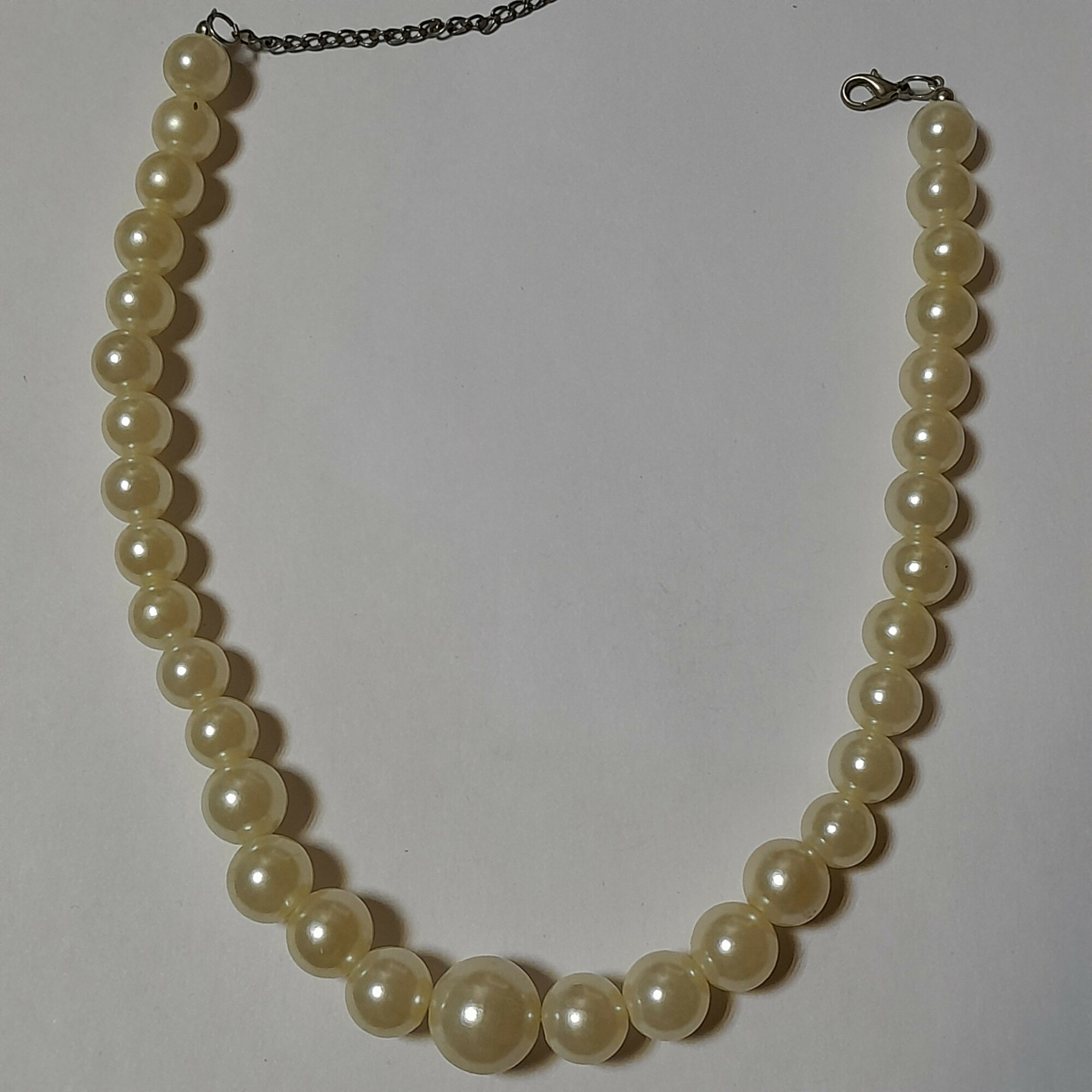 Колье бусы имитация жемчуга, крупные бусины. Винтаж, СССР.