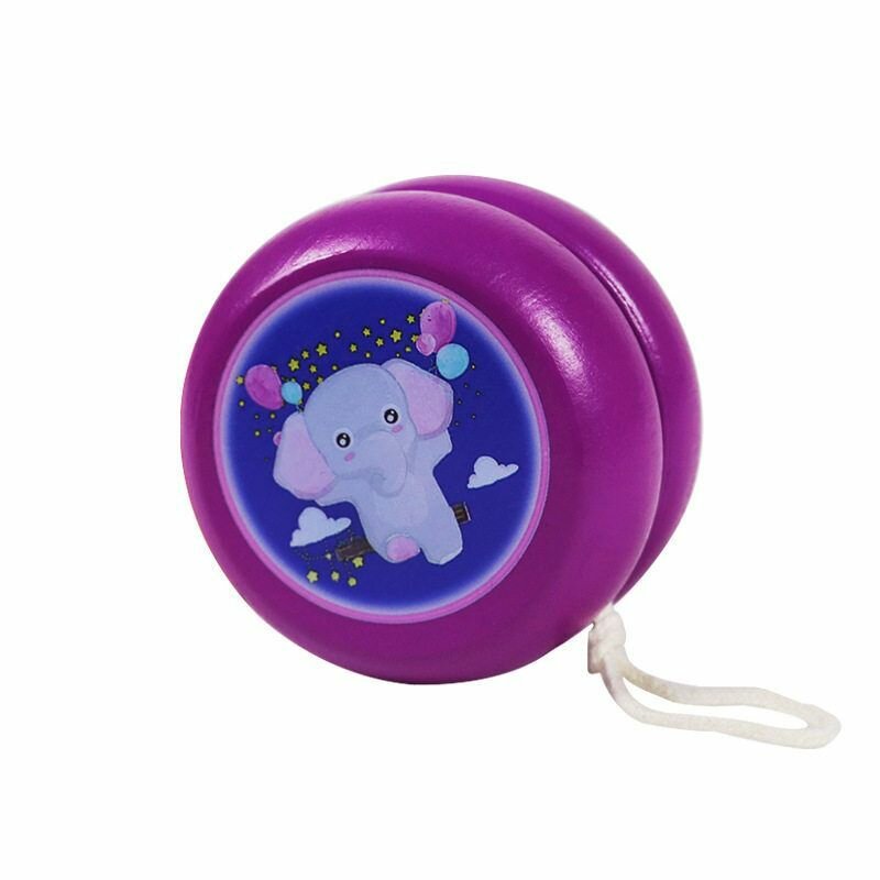 Деревянное йо-йо с животной тематикой, классическое ностальгическое йо-йо для детей, игрушка для развлечения и обучения, веселое обучение 0.1