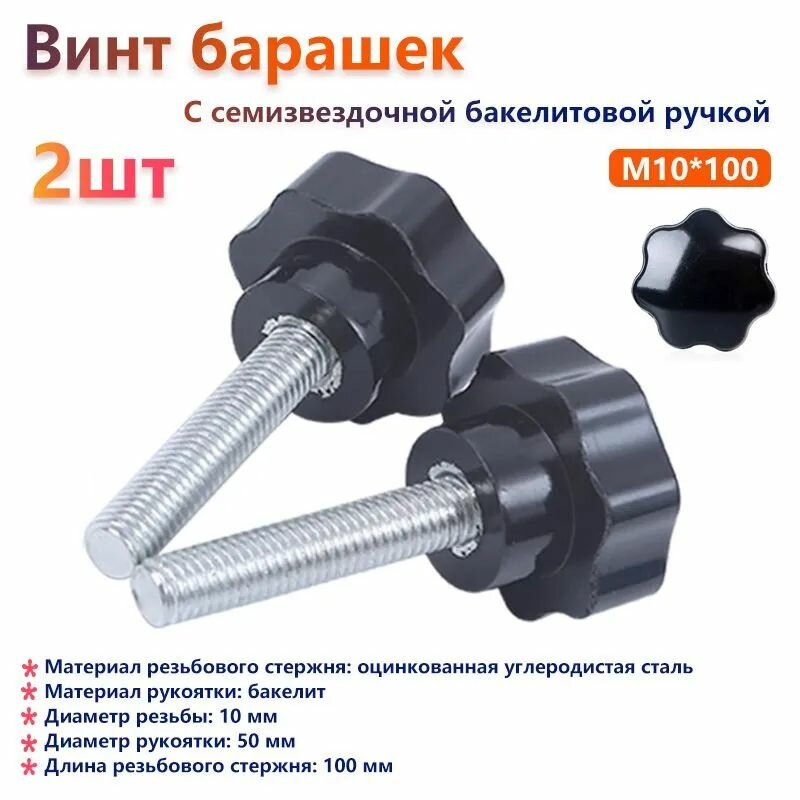 Винт 10 x 100 мм, головка: Круглая, 2 шт. 150 г