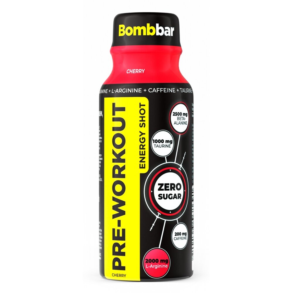 Предтреник Bombbar Напиток Pre-Workout Energy Shot, 100 мл, Вкус Cherry / Вишня
