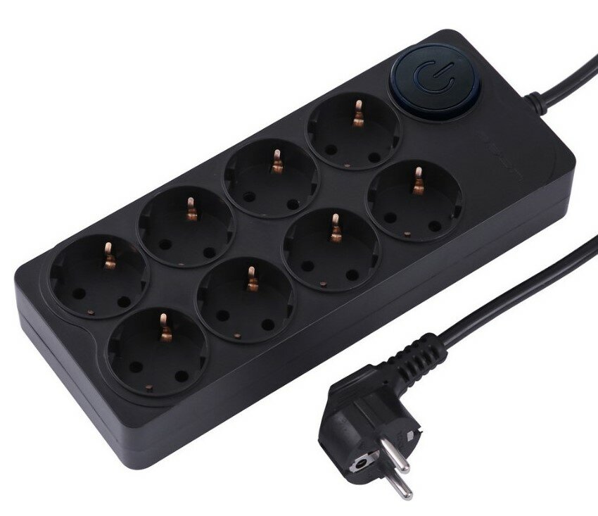 Сетевой фильтр IPPON BK-8-EU-3-16-B 8 розеток 3.0 м черный (BK-8-EU-3-16-B)
