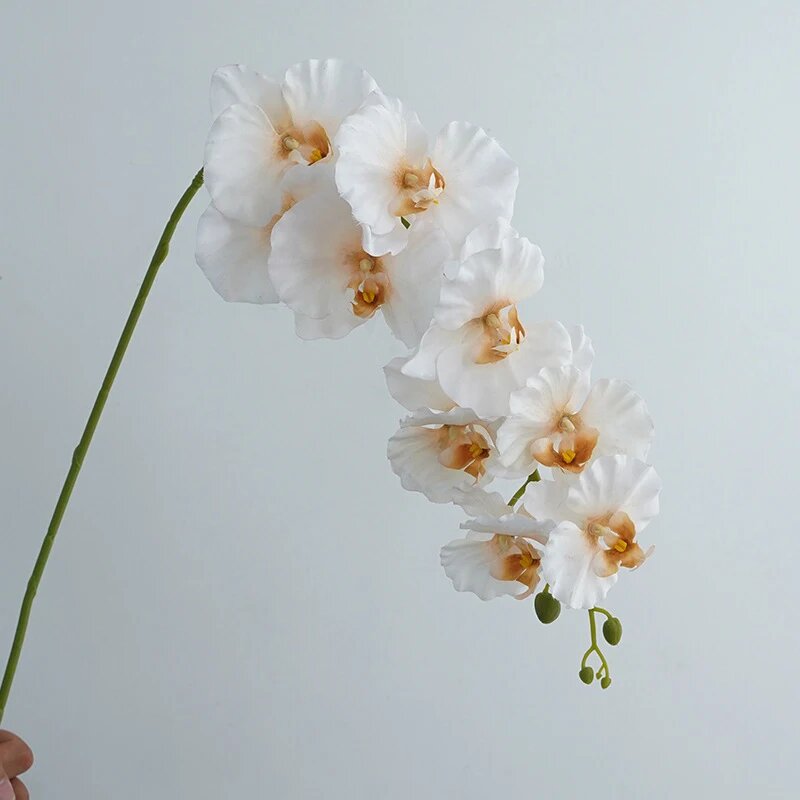 Искусственные орхидеи белые Autumn white 9 штук