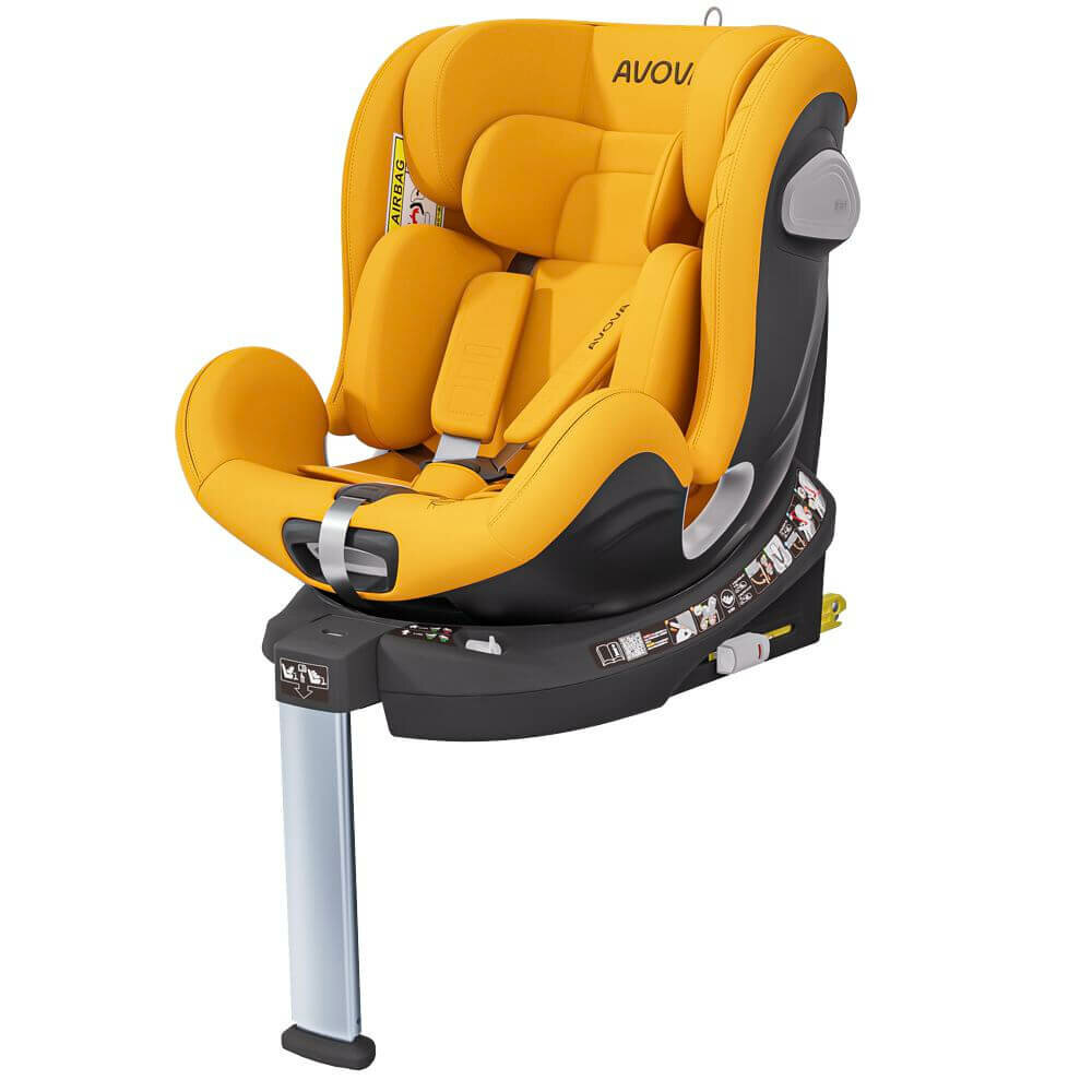 Avova Swan Fix i-Size, автокресло с рождения до 6-7 лет гр.0-1-2 (0-25 кг), цвет Beach Yellow