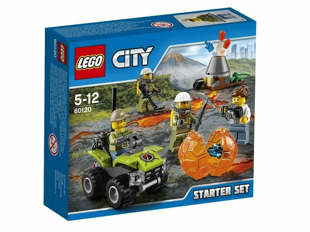 Конструктор LEGO City 60120 Набор для начинающих Исследователи Вулканов, 2016 год