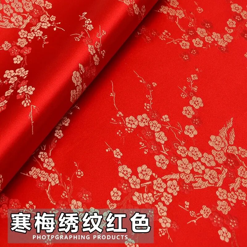 Парчовый атлас 100x90 см с шелковой вышивкой, китайский стиль 1 meter price-012