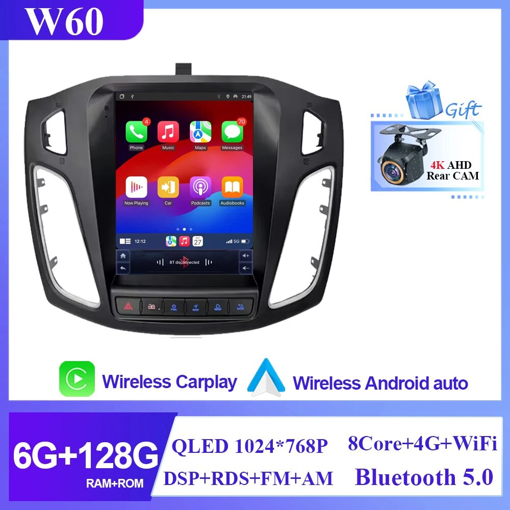 8-ядерный 2 Din Android 16 автомобильный радиоприемник для Ford Focus 3 Mk 3 2011 2012-2019 мультимедийный видеоплеер 2Din Carplay авто стерео DVD 6-128G CAM