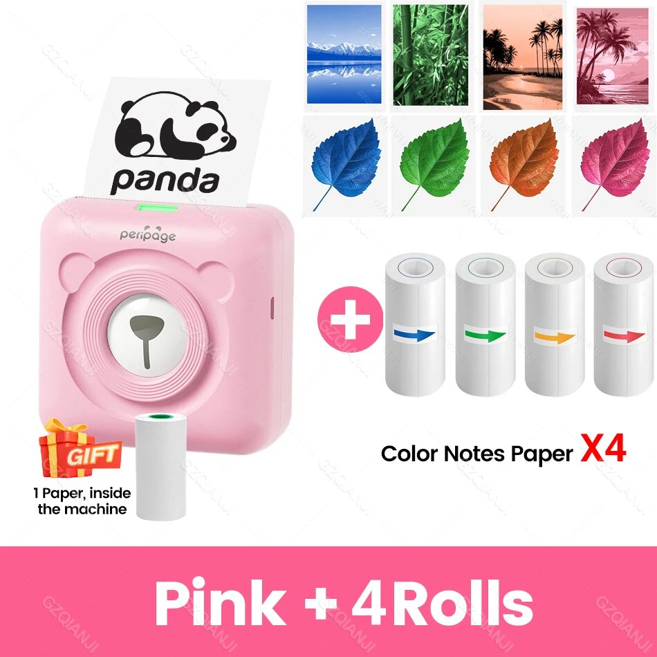 Термопринтер Peripage A6 Pink add 4Rolls
