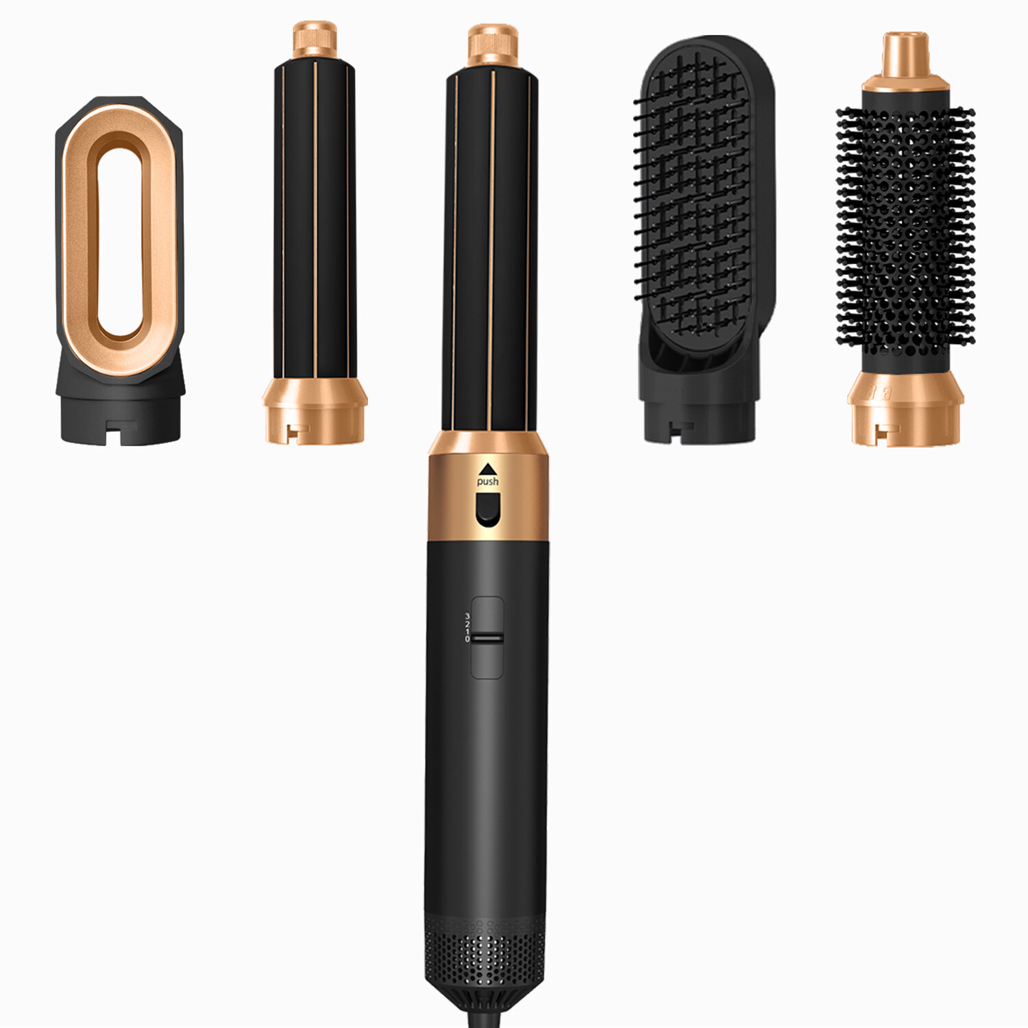 Фен DEEPL "5в1" ионизирующий, керамический ион, 1000Вт, 3 режима, 5 насадок