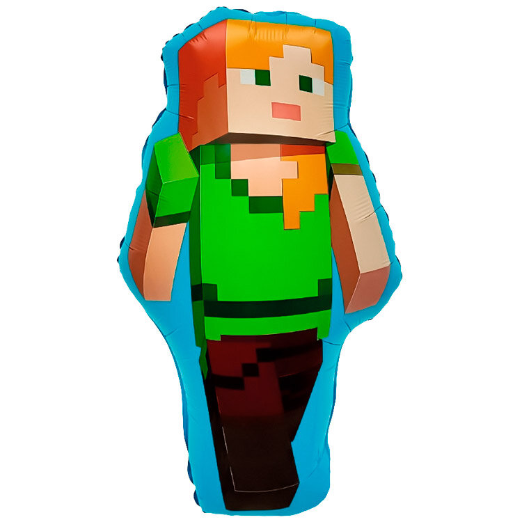 Воздушный шар из фольги. Фигура, Пиксельная девушка (29'/74 см, CHN)