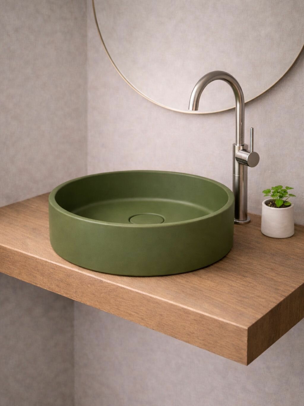 Раковина Лигурия накладная, оливковая , для ванной, на тумбу стол столешницу, умывальник