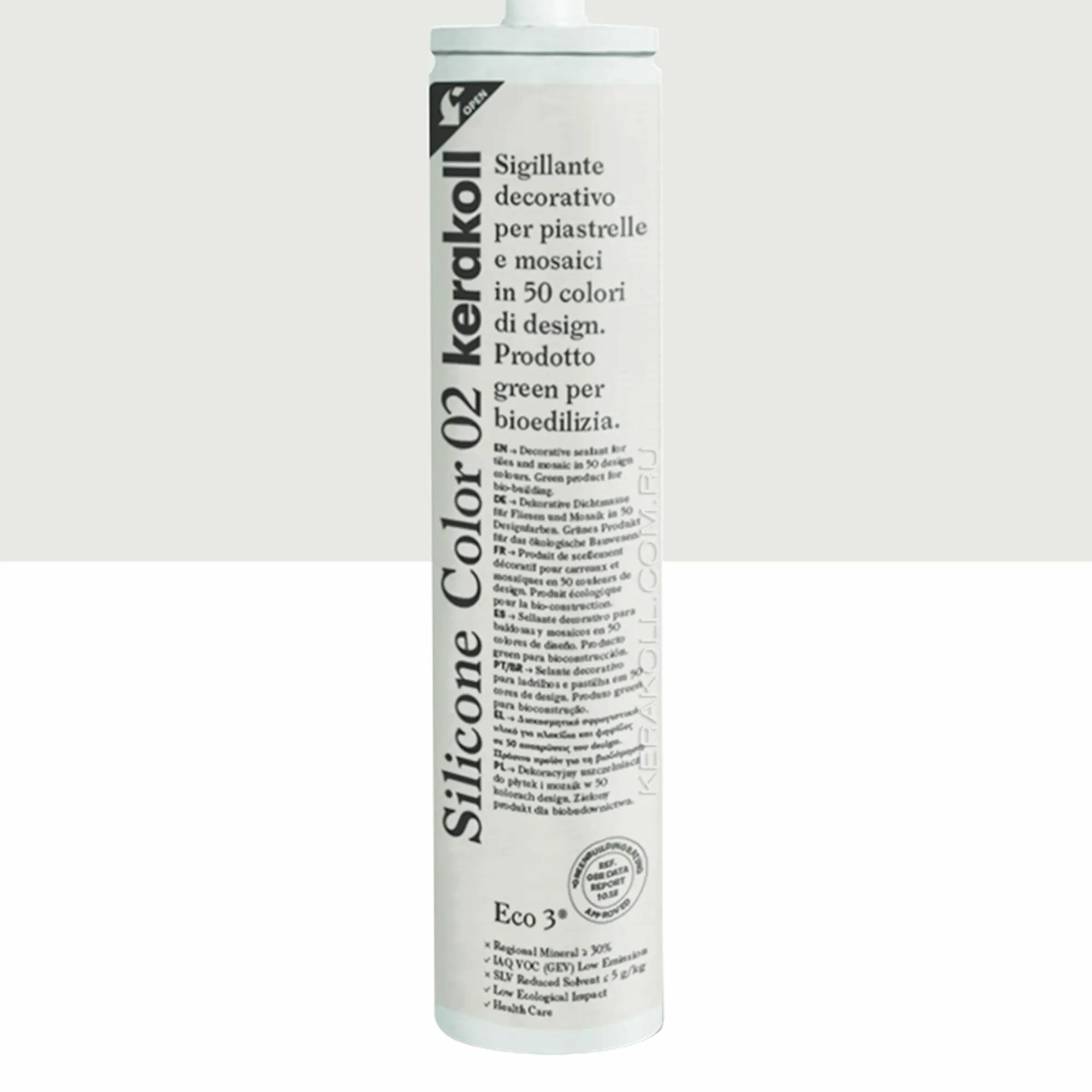 Герметик KERAKOLL SILICONE COLOR (50 цветов Design), Цвет 02 (Белый) 310 мл.